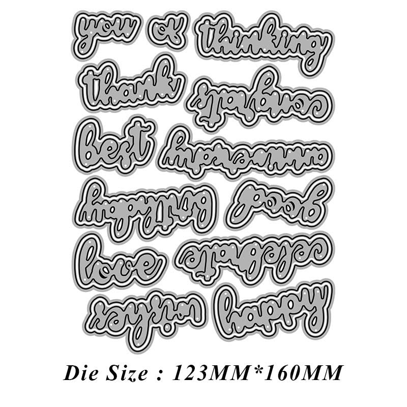 Poppy Crafts Cutting Dies & Stamp Set #105 - Happy Sentiments – CraftOnline